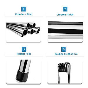 USTECH Luggage Rack-Single Tier, Black, Fully Asssembled, Folable Rack for Guest Room (Pack of 2)