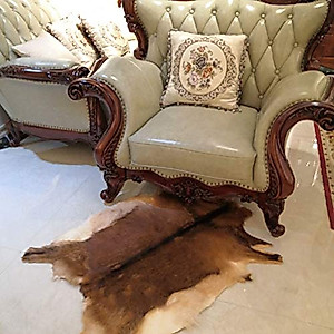 Red Deer Hide Rug Deer Skin Rug Deer Taxidermy Fireplace Deerskin Decor Reindeer Hide Area Rug Animals Mat Carpet for Home, Office, Bedroom Taxidermy Hunting Collectable 3.2x2.1ft