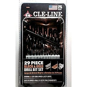 Cle-line C18130 Black and Gold High Speed Drill Bit Set (29-Piece)