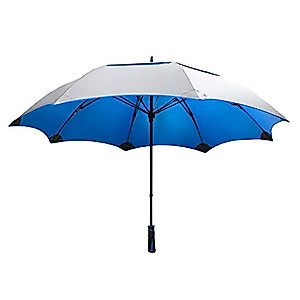 SunTek | Solaire 62" Umbrella | Windproof & Waterproof Umbrellas with Vented Double Canopy | Reflective UV Protection | Large Umbrella for Golf, Sport, & Travel (Blue)