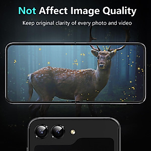 YWXTW [Upgraded Alignment Tray for Samsung Galaxy Z Flip 5 Screen Protector, 2 Pack Front Tempered Glass Screen Protector+2 PCS Camera Lens Protector, Case Friendly & Anti Scratch