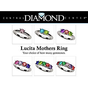 Central Diamond Center Lucita Mothers Ring 1 to 6 Stones in 10k White Gold- Size 6