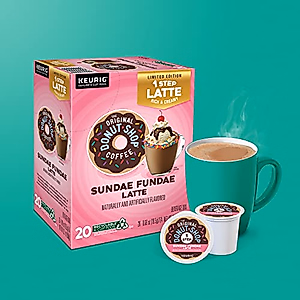 The Original Donut Shop Sundae Fundae One Step Latte, Keurig Single Serve K-Cup Pods, 20 Count