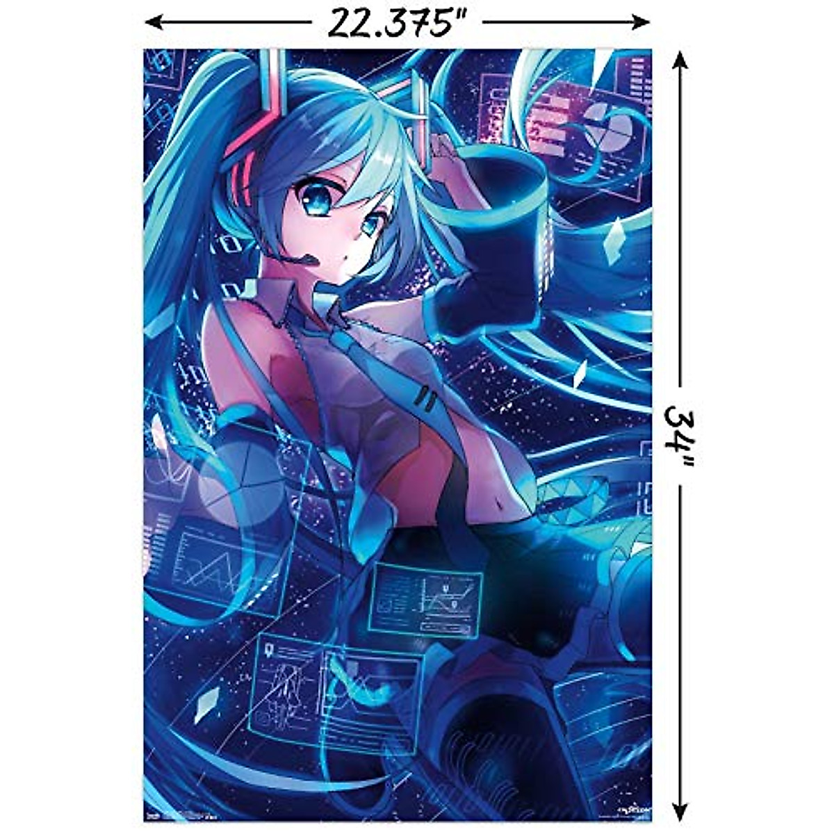 Trends International Hatsune Miku - Screens Wall Poster, 22.375" x 34", Unframed Version