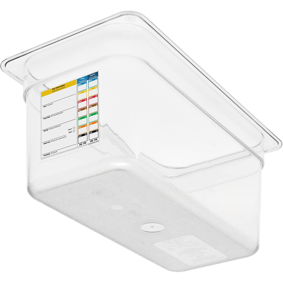 Carlisle FoodService Products Storplus Permalabel Food Storage Container Food Pan with Integrated Label for Kitchen and Restaurant, Polycarbonate, 1/3 Size 6 Inches Deep, Clear - (Pack of 6)