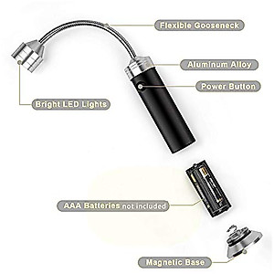 FBve Barbecue Grill Light, 2 Pack Magnetic Base Ultra-Bright LED Grill Lights, 360 Degree Flexible Gooseneck, Weather Resistant (2 Counts)