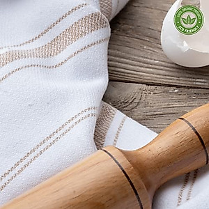 FESHKA Turkish Hand Towels Set of 2-100% Organic Cotton, 18x32 Prewashed Super Absorbent Peshtemal Towel for Hand, Kitchen, Face, Hair, Gym, Dishcloth, Yoga, Tea, Farmhouse Boho Decor (Brown)