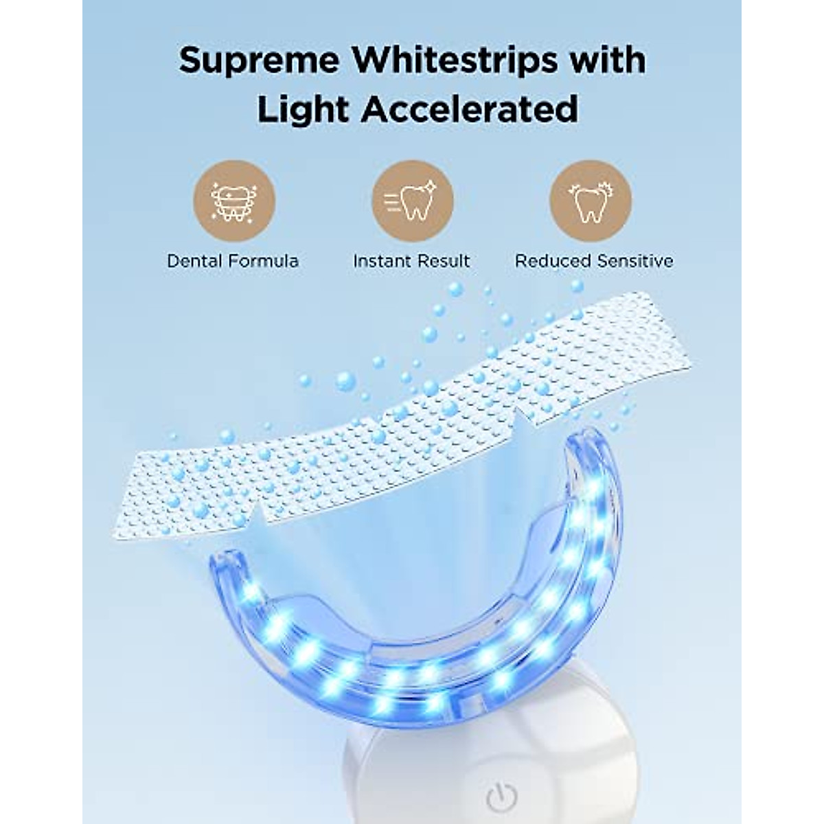 Teeth Whitening Strips with Light, 28 Dentist-Level White Strips for Teeth Whitening, Rechargeable 24X Blue Teeth Whitening Light, Teeth Whitening Kit with Led Light