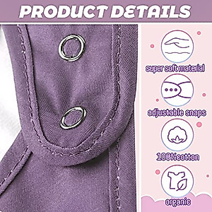 Janmercy 6 Pcs Special Needs Baby Drool Bibs Adjustable Cotton Bibs Feeding Bandana Bibs for Baby Boy Cotton Snap Button Bib Set for Boys Girls Newborn Unisex Plain Colors
