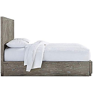 BOWERY HILL Modern Mahogany Solid Wood King Panel Platform Bed