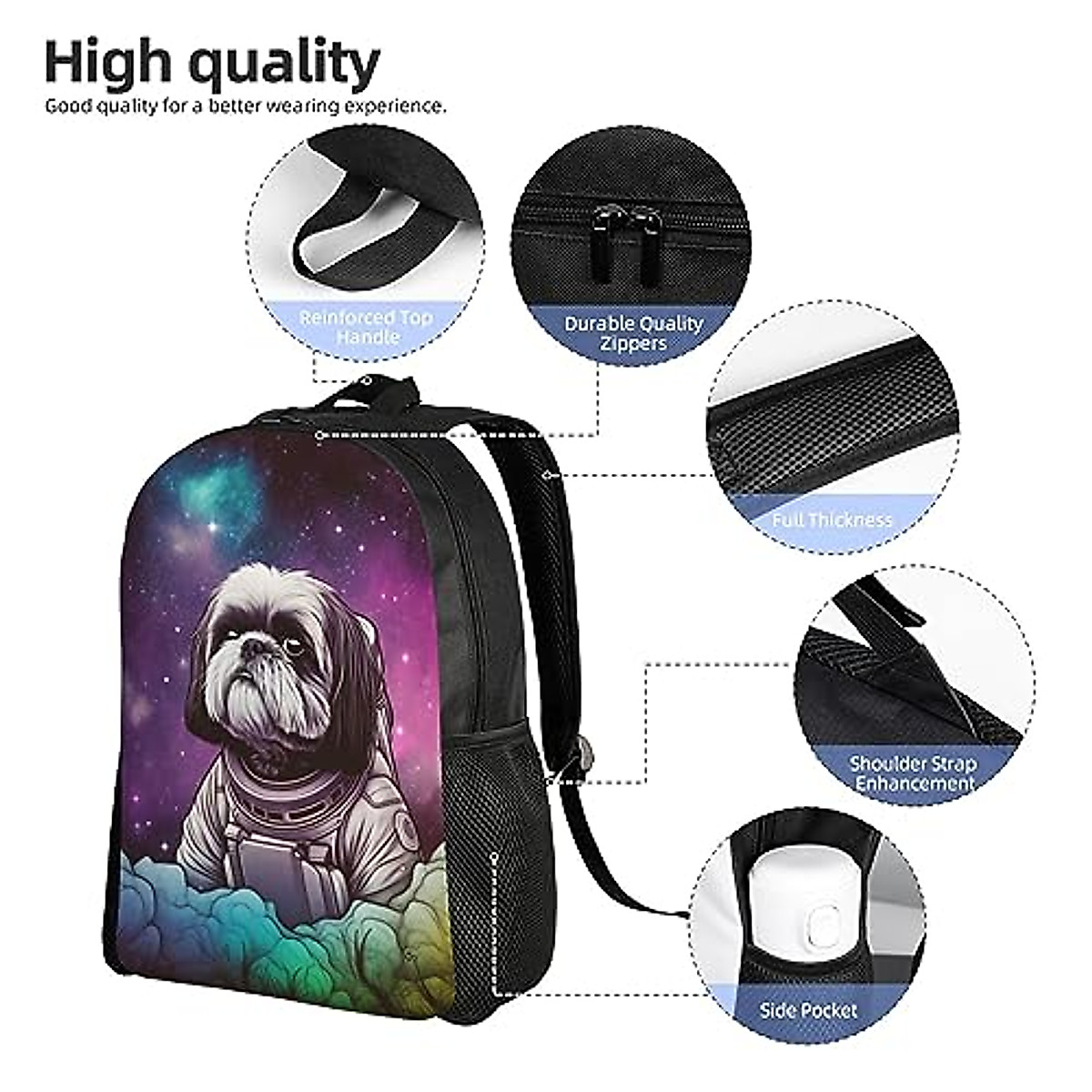 Xerial Shih Tzu Backpack Waterproof Anti Theft Durable Light Laptop Bag Backpacks For Women Men Travel Gym Backpack