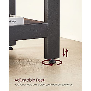 VASAGLE L-Shaped Computer Desk, Corner Desk, 54-Inch Writing Study Workstation, Rustic Brown and Black ULWD72X​