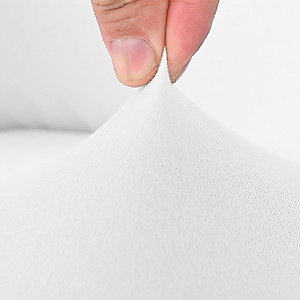 Gydream Stretch Garden Chair Cover,Solid Spandex Lawn Patio Furniture Cover,Deep Seat Dining Chair Covers for Patio Garden Beach Chair (White,85x57x50cm(33x22x20inch))