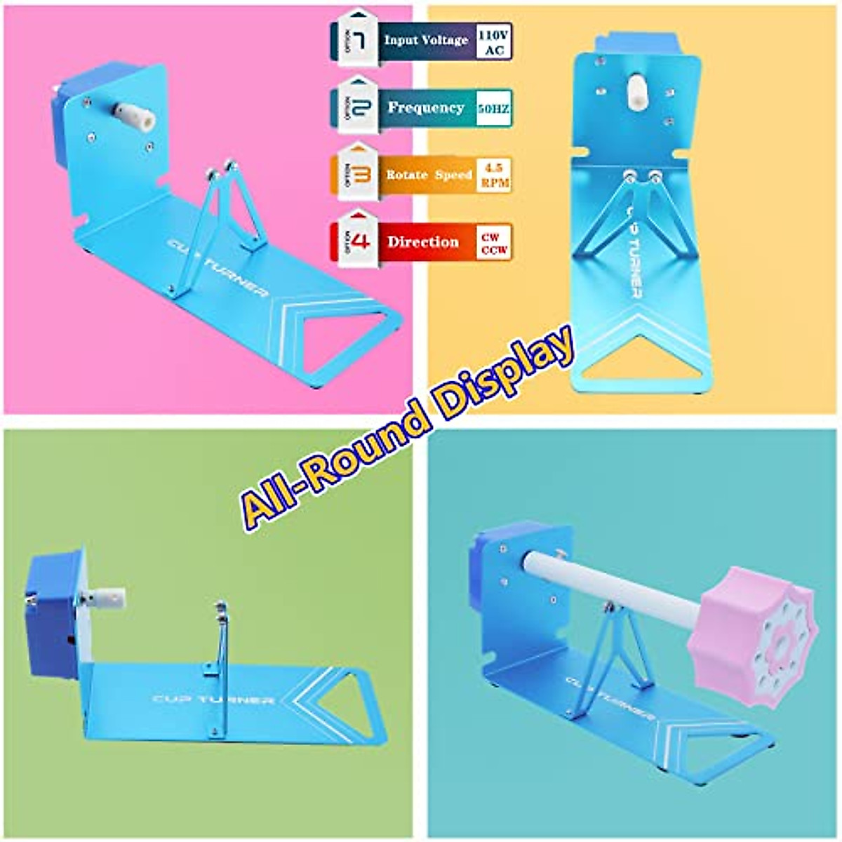 LFSUM Cup Turner for Crafts Tumbler Cup Spinner Machine Kit,Cuptisserie Turner DIY Glitter Epoxy Tumblers Spinner Turner