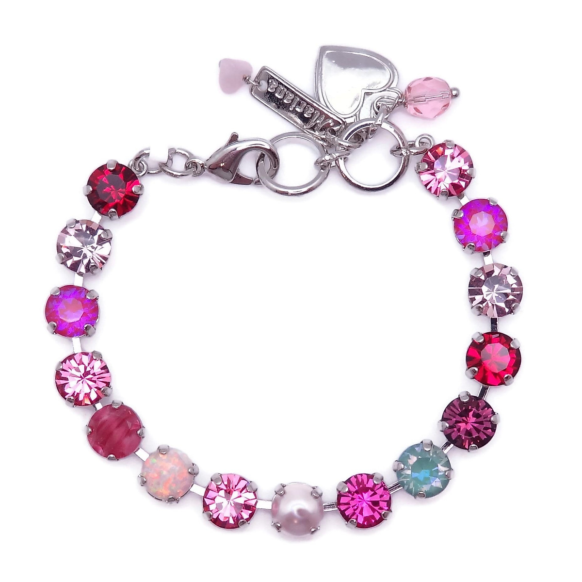 Mariana Enchanted Silvertone Bracelet Pink Purple Aqua Crystal Mix M1156