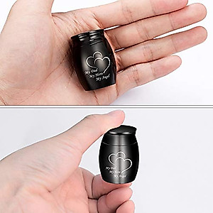 Small Keepsake Urns for Human Ashes Mini Cremation Urns for Ashes Stainless Steel Small Memorial Ashes Holder - My Dad My Hero My Angel