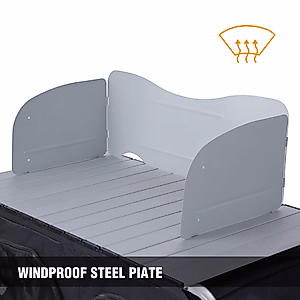 REDCAMP Aluminum Camping Table with Roll Up Table Top and Storage, Portable Folding Outdoor Grill Table for Picnic BBQ Cooking, Silver