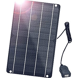 6W Solar Panel, 5V/1A Mini USB Solar Panel,IP67 Waterproof Monocrystalline Module DIY Solar Panel Kit with PET Material for Smart Phone, Small Fans Monitor Outdoor Security Camera