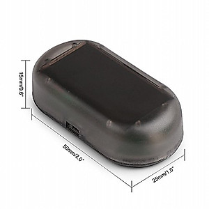 Solar Power Dummy Car Alarm Red LED Light Simulate Imitation Security System Warning Anti-Theft Flash Blinking Lamp