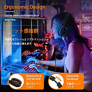 Anivia Gaming Headset with Microphone, Noise Cancelling Stereo Wired Headset Compatible with PC, PS4, PS5, Xbox One, Laptop, Nintendo NES, Over-Ear 3.5mm Headphones with Mic Blue