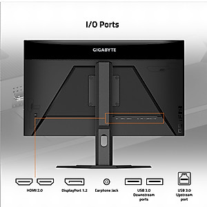 GIGABYTE G27F 2 - 27" 165Hz 1080P Gaming Monitor, 1920 x 1080 SS IPS Display, 1ms (MPRT) Response Time, 95% DCI-P3, 1x Display Port 1.2, 2x HDMI 2.0/ USB 3.2 ,Black