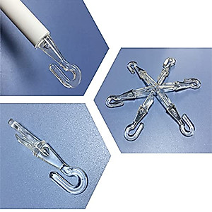 BOOHAO 12 PCS Wand Tip Hook Sleeve Clear Plastic Shapherds Hook Wand Tip Connector Wand Cap Connector Wand Cap Blind Wand Hook Replacement for Circular 6/25"(6mm) Blind Tilt Wand Repair