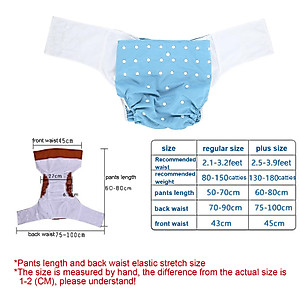 Cloth Diapers for Adults,Adult Pocket Diaper, Fleece Cloth AdjustableNappy Pant Prevent Side Leakage Washable Reusable Diaper Pants for Incontinence Care (Light Blue)