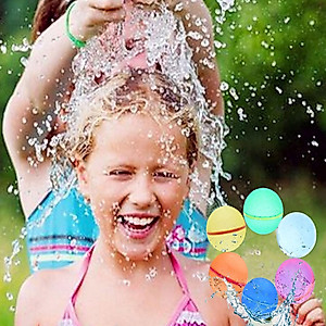 MSTOKIN 12 Pack Reusable Water Balloons for Kids, Quick Fill Water Balloon Toys for Outdoor Activities, Refillable Self Sealing Magnetic Close Water Balloon Balls for Summer Party Gift