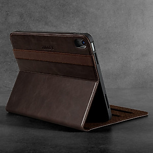 TORRO Case Compatible with iPad 10th Generation – Genuine Leather iPad 10th Gen 2022 Case with Stand Function and Wake/Sleep Function (Dark Brown)