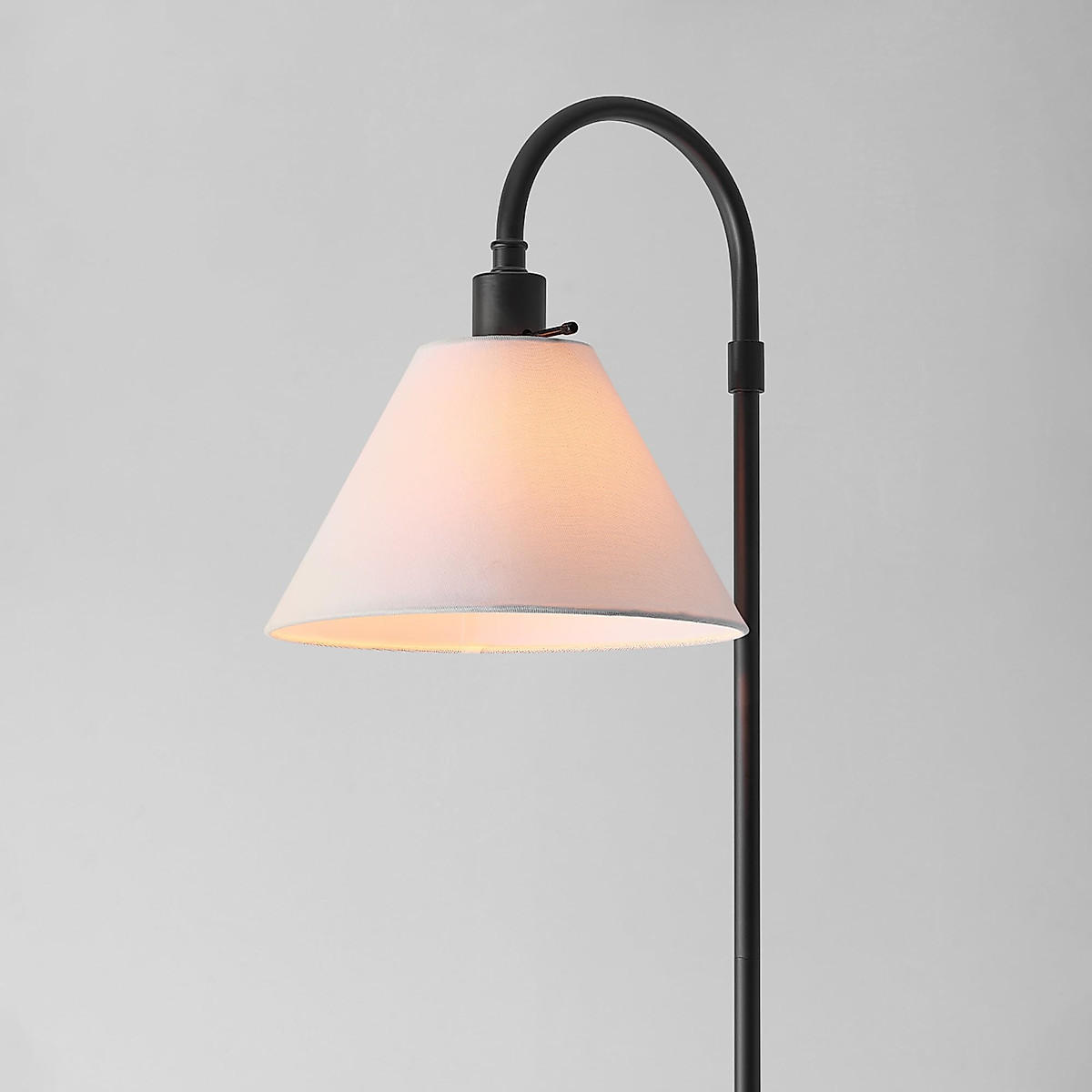 Globe Electric 67397 Barden 58" Floor Lamp, Black, Dark Gray Velvet Shade, On/Off Socket Rotary Switch