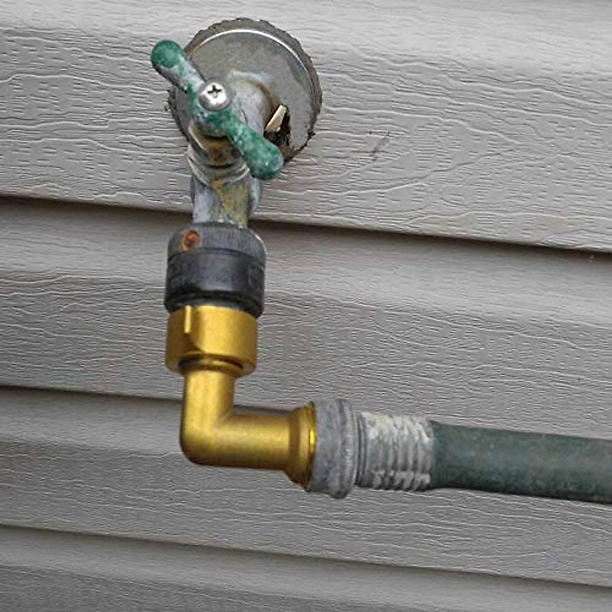 HQMPC Garden Hose Elbow Connector 90 Degree Brass Hose Elbow (2Pcs)+ Extra 4 Pressure Washers