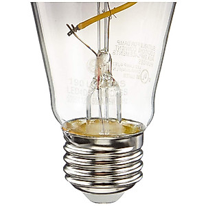 GE Vintage Style LED Light Bulbs, 25 Watt, Smoke Finish, ST19 Edison Style Bulbs (2 Pack)