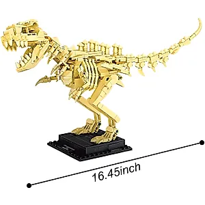 Ulanlan Dinosaur Building Toy 523 PCS, T. rex Dinosaur Fossil Exhibition Building Kit, Creative Build and Display Model, Great DIY Project Toy Playset for Boys and Girls Ages 6+