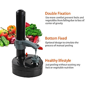 Electric Rotato Peeler with 13 Replacement Blades Kitchen Automatic Rotating Peeling Tool for Fruit & Vegetable