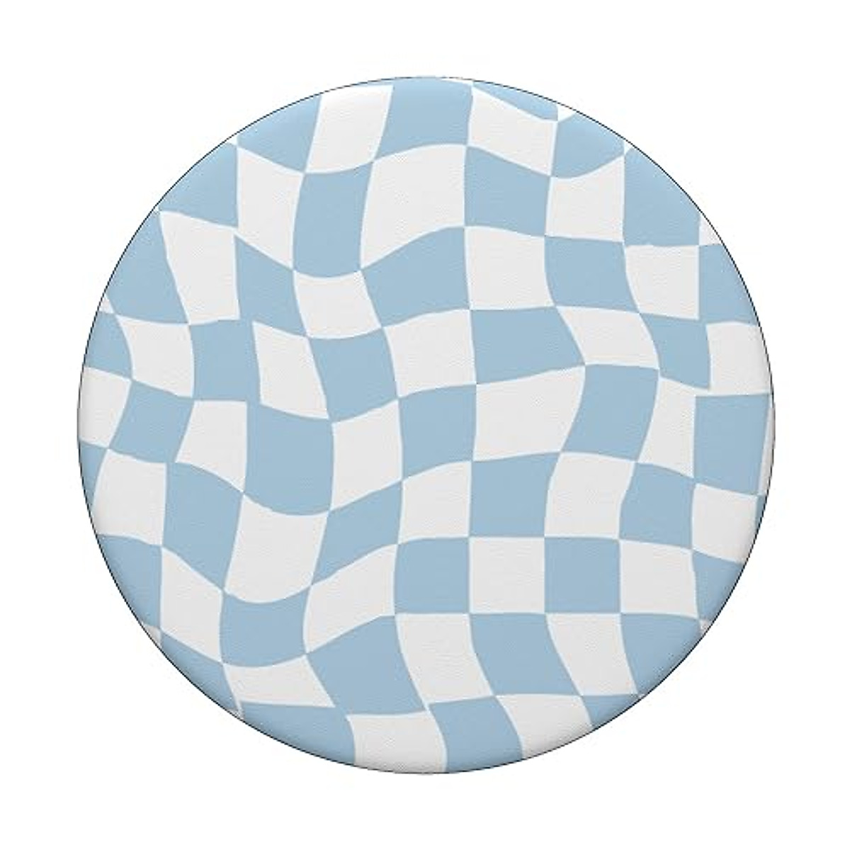 Wavy Checkered Light Blue Checkerboard Pattern PopSockets Standard PopGrip