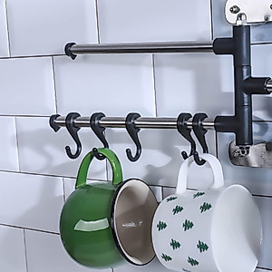 Multifunctional Organizer Wall Mounted Swivel Kitchen Utensil Holder 3 Tiers Towel Rack Hanging Storage Rack No Drilling Towel Holders for Bathroom Kitchen Cabinet Inside Wall Mounted