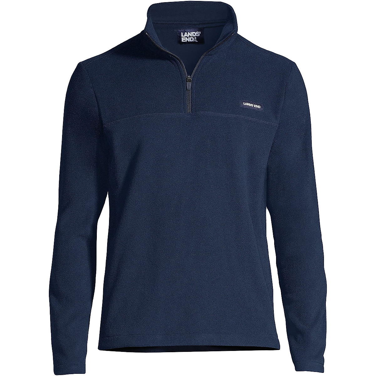 Lands' End Mens T100 Fleece Quarter Zip Radiant Navy Regular Large