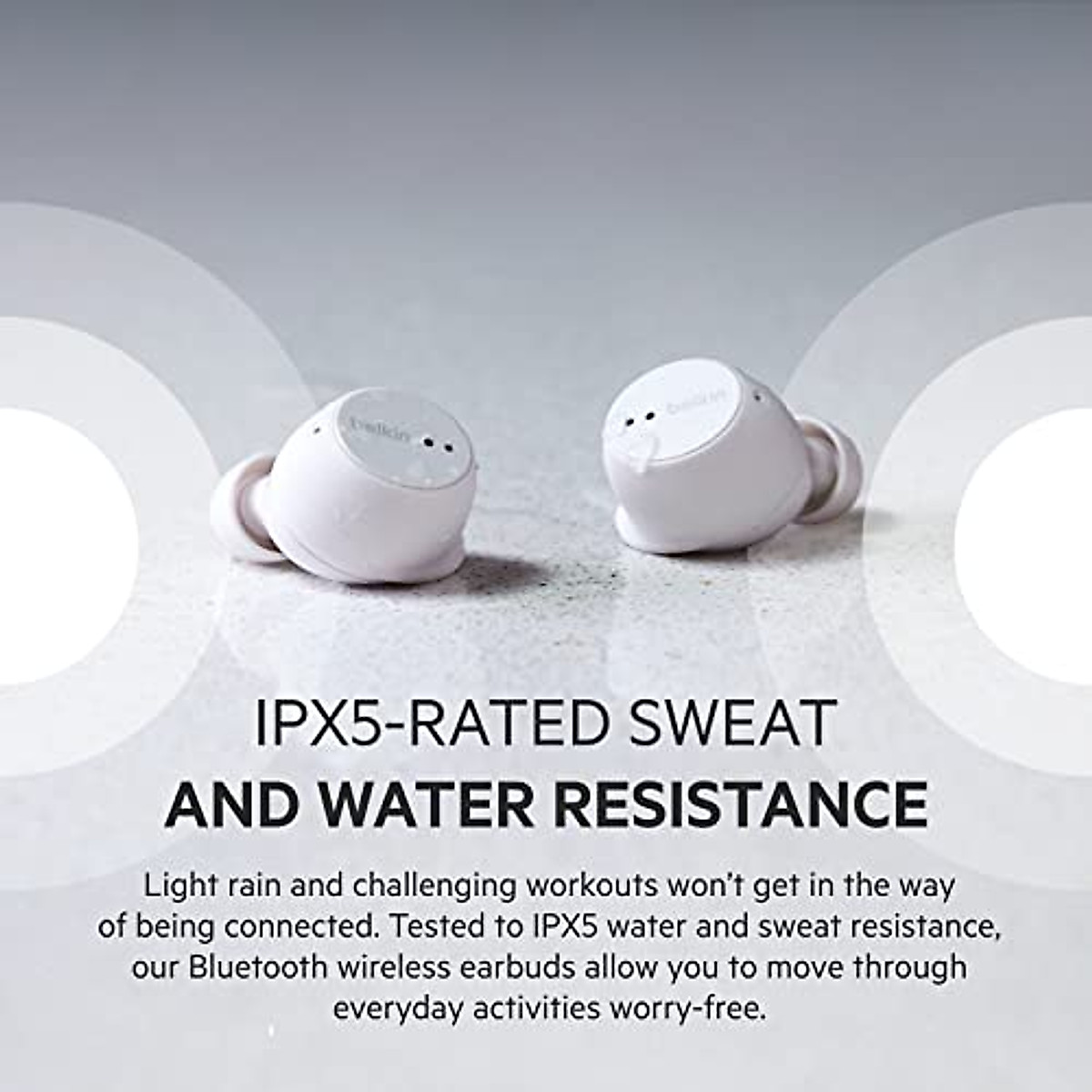 Belkin SOUNDFORM Immerse Noise Cancelling Earbuds, True Wireless Earbuds with Hybrid ANC, Wireless Charging, IPX5 Sweat and Water Resistant, Apple Find My for iPhone, Galaxy, Pixel and More - White