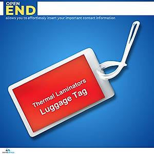 1InTheOffice Clear Laminating Pouch with Loop Attachment, Luggage Tag Style 2 1/2" x 4 1/4"- "50 Pack"