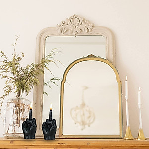 LPUSA 2 Pieces Middle Finger Candles Danish Pastel Room Aesthetic Aromatherapy Natural Soy Wax Decorative Candle for Bedroom Bathroom Wedding(Gold)