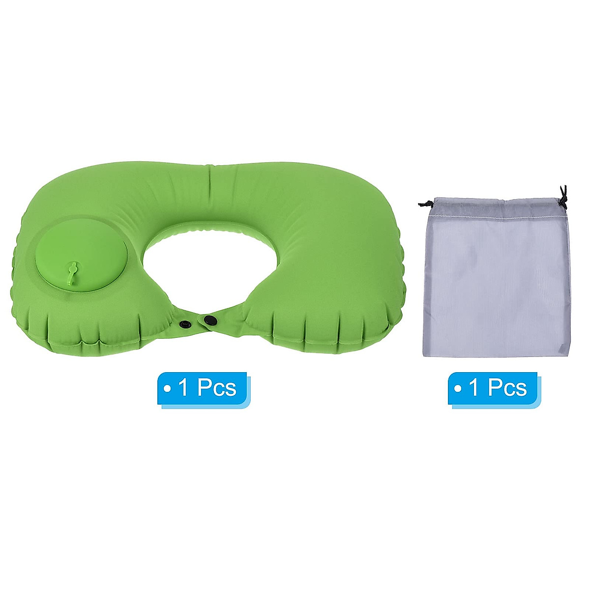 PATIKIL Travel Pillow, Inflatable Plane Sleeping Pillow Head Neck Support Pillows for Travel Airplane Office, Green