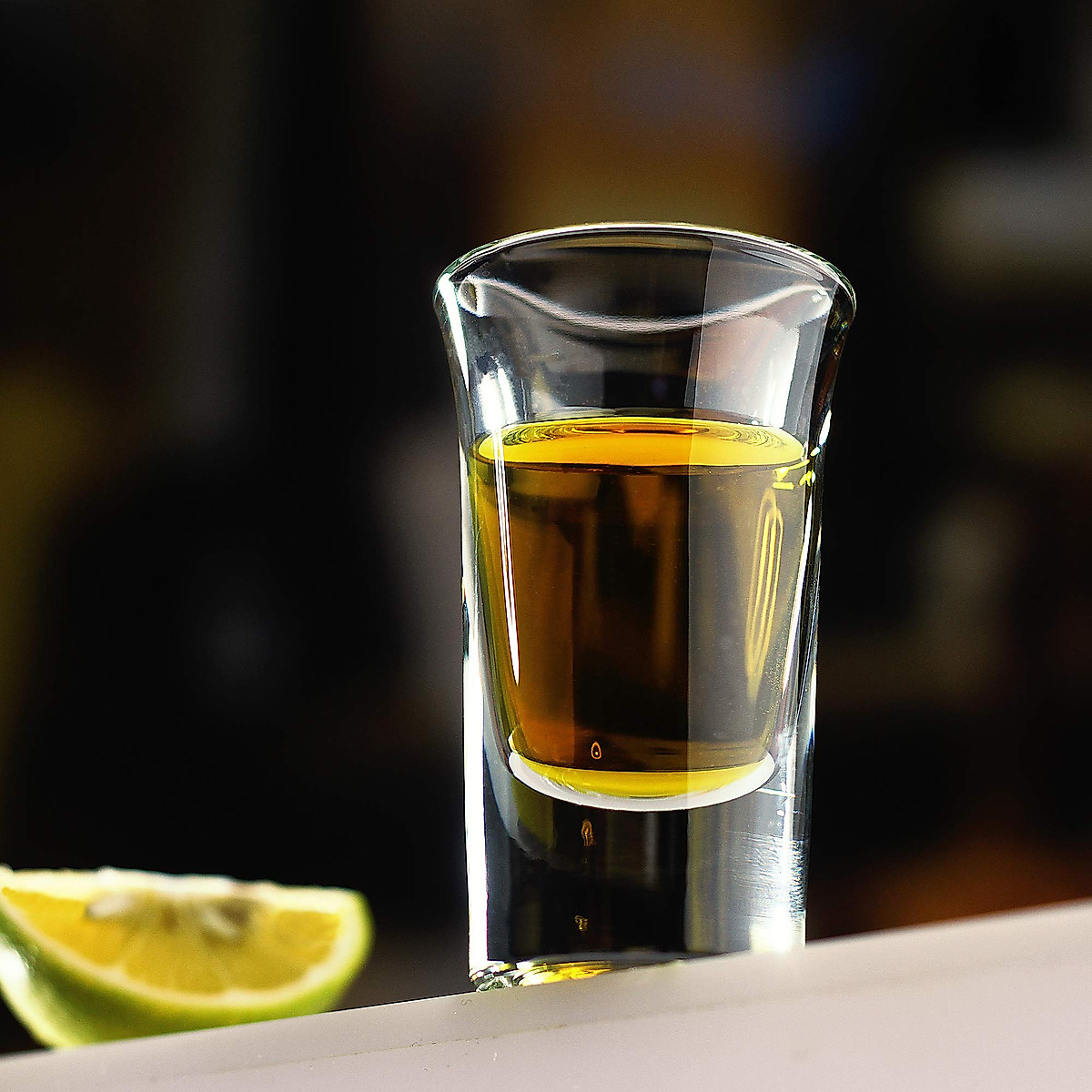 BaveL Shot Glass Set of 6,Heavy Base Clear Shot Glass, Great for Whisky Brandy Vodka Rum and Tequila Shot Set (0.9 OZ)