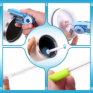 KEUYE 3 Pack Cup Cleaning Kit Compatible with Stanley,Multipurpose Cup Cleaner Kit with Extra Long Nylon Straw Brush Cleaner,3 in 1 Bottle Gap Cleaner and Long Handle Silicone Brush Cleaner