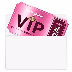 wuguimeii 20 Double-Sided Design Birthday Party Invitations with Envelopes，Movie VIP Party Invitations, Baby Shower Party Invites Supplies Favors（Rose Red）