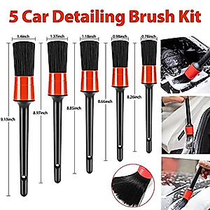 21PCS Car Detailing Cleaning Drill Brush Kit, Car Detailing Brush Set for Cleaning Wheels, Interior, Exterior, Leather, Dashboard, Air Vents, Emblems (Brushes, Wash Mitt, Wax Pads, Wash Towels)