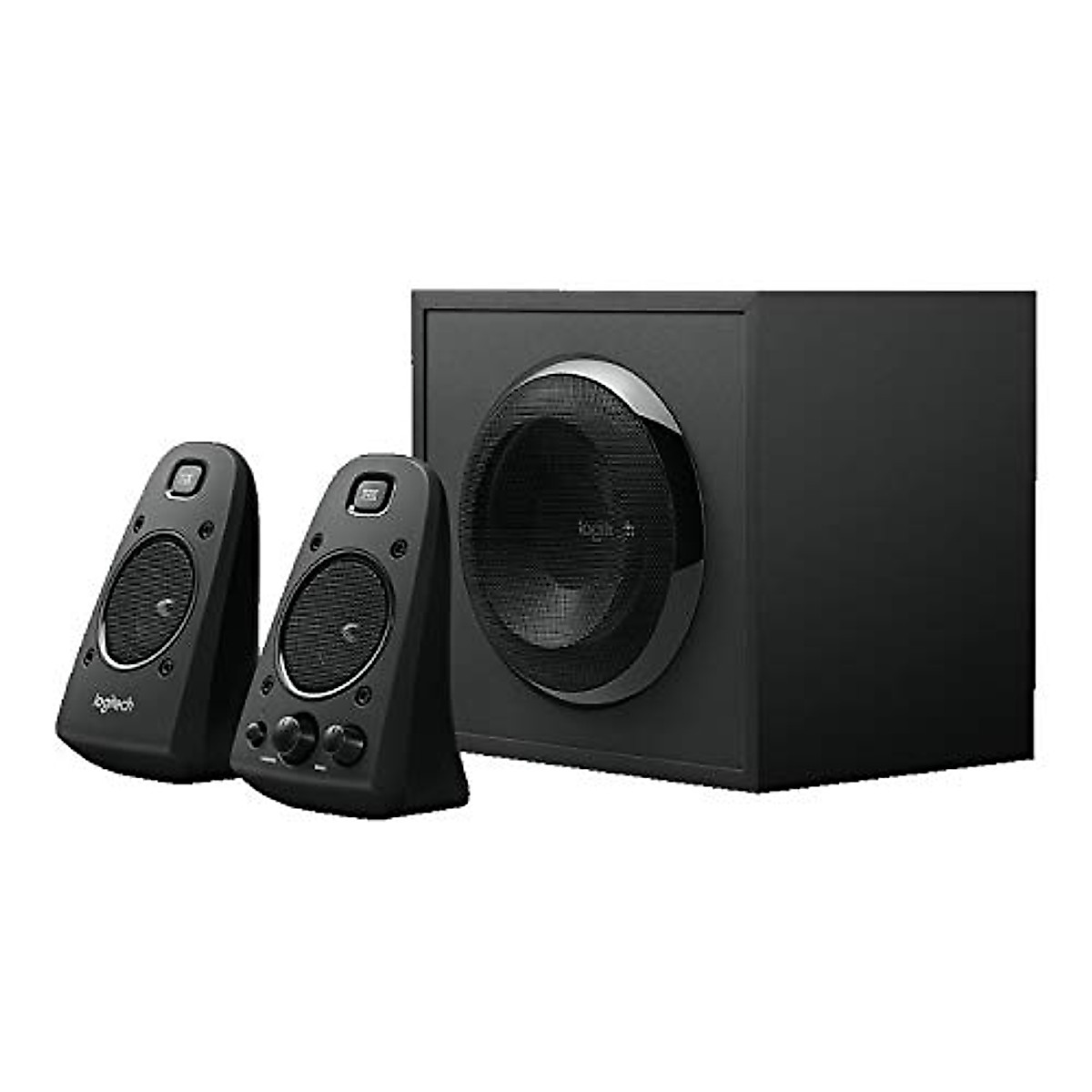 Logitech Z623 400 Watt Home Speaker System Bundle with Closed-Back Studio Monitor Headphones and Audio Cable (3 Items)
