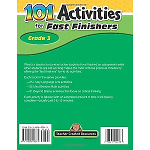 101 Activities For Fast Finishers Grade 3: Grade 3
