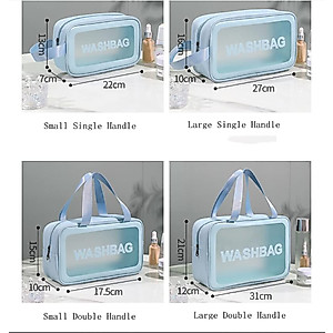 LaurelTree Cute Makeup Bag Transparent Waterproof Makeup Bag Y2k Accessories Large Capacity Cosmetic Organizer Beauty Case Travel Organizer for Accessories, Toiletries (Blue1 S)