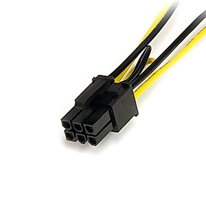 StarTech.com 6in SATA Power to 6 Pin PCI Express Video Card Power Cable Adapter - SATA to 6 pin PCIe power, Black, Yellow (SATPCIEXADAP)