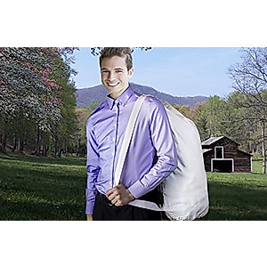 Accent Home Cotton Canvas Laundry Bags With Drawstring 2 Pack LARGE Travel Storage Bags 15" x 28", Heavy Duty Multi Use | Washable Dirty Clothes Organizer | Easy Fits a Laundry Hamper Mesh Basket